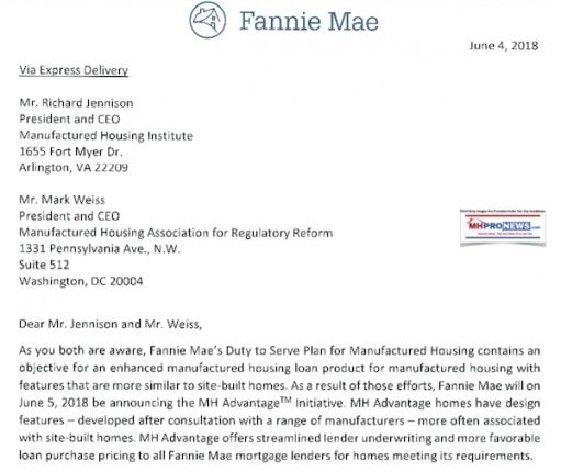 Fannie Mae Touts MH Advantage Program, But Manufactured Housing ...