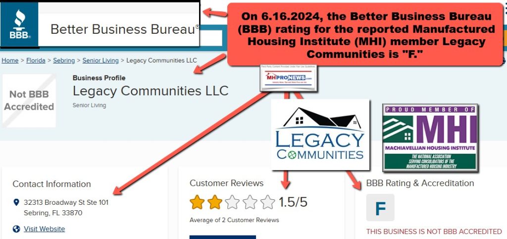 Legacy Communities Hits Manufactured Home Community Residents with $100 Monthly Increase, Legacy ...