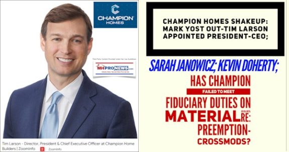 Champion Homes Shakeup: Mark Yost Out-Tim Larson Appointed President ...